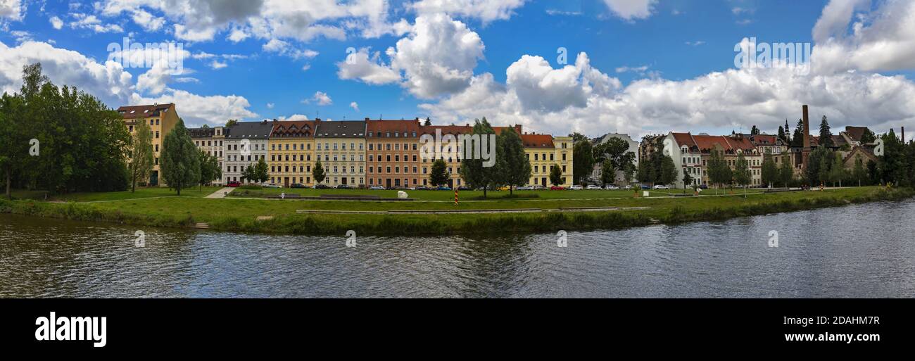 German bank of Lusatian Neisse River in Görlitz Stock Photo - Alamy
