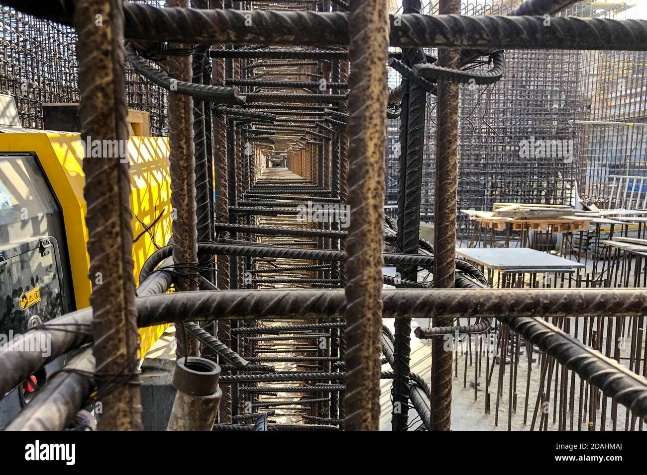 Metal framework of concrete monolithic structure.Reinforcement of ...