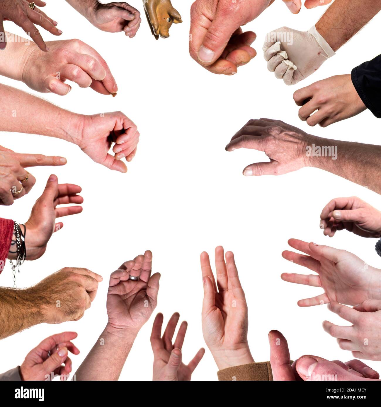 Many hands circle hi-res stock photography and images - Alamy