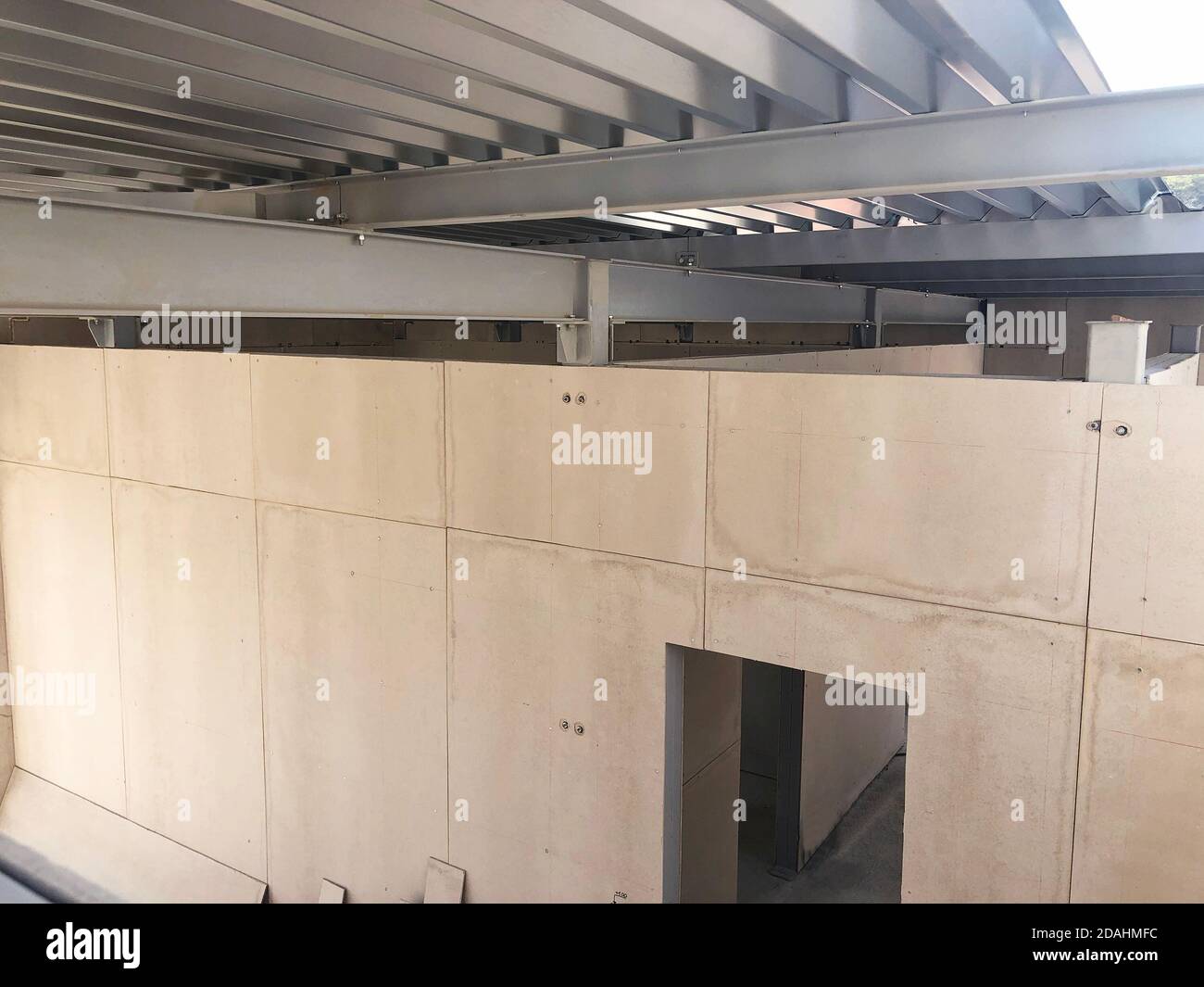 Profiled stainless steel sheets and beams and girders. Metal ceiling ...