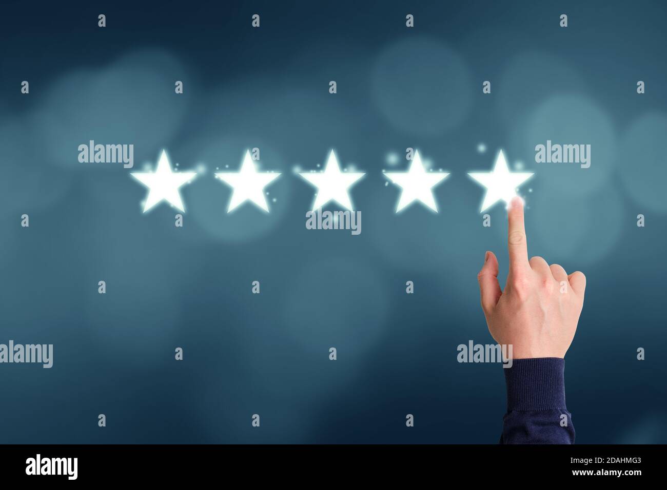 The highest rated concept of five stars Stock Photo - Alamy