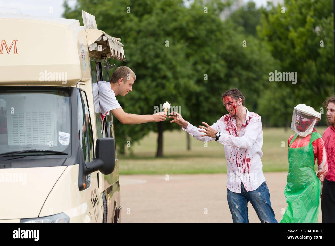 People learning how act like a zombie at a zombie training day, Hyde ...