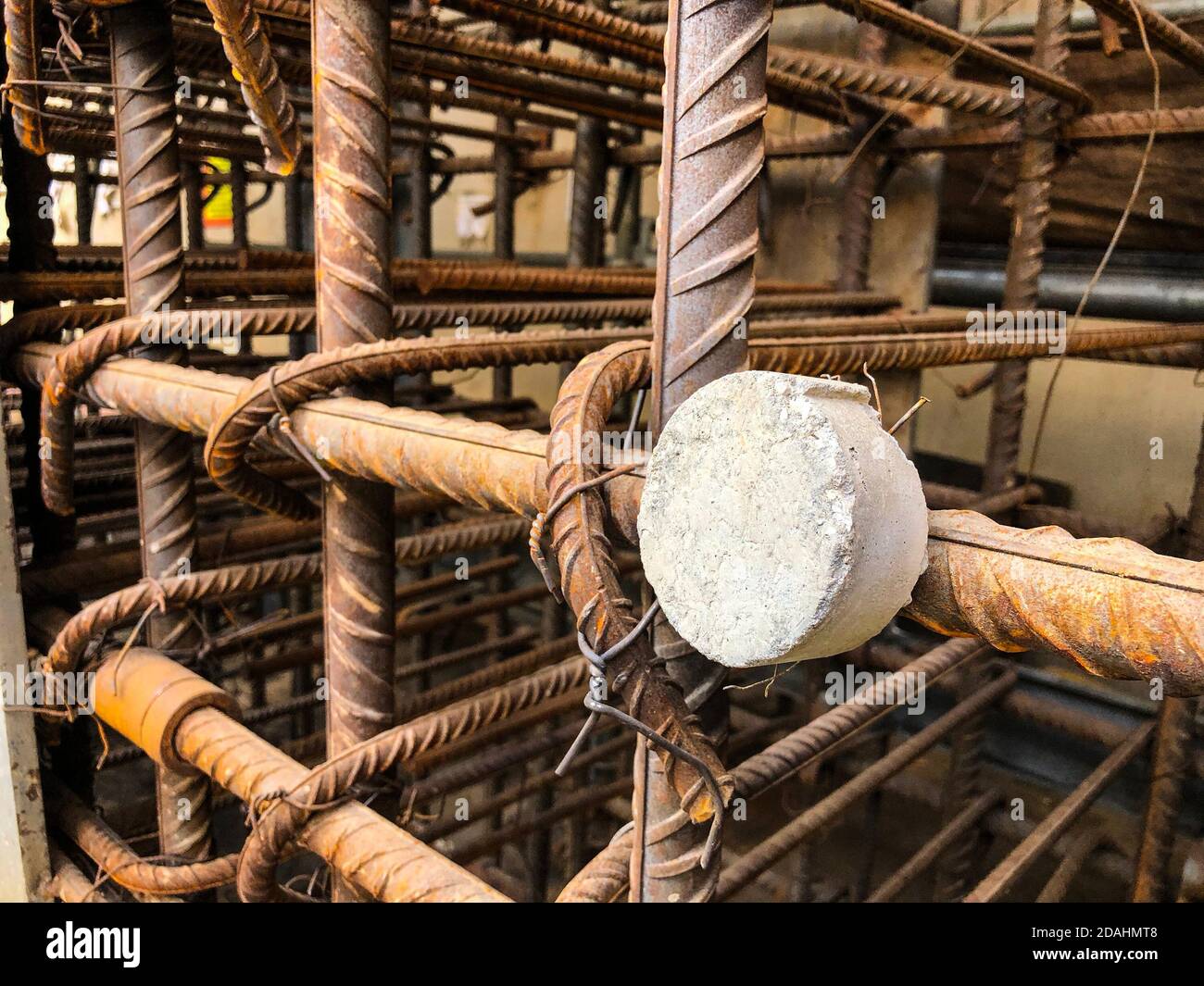 Metal framework of concrete monolithic structure.Reinforcement of ...