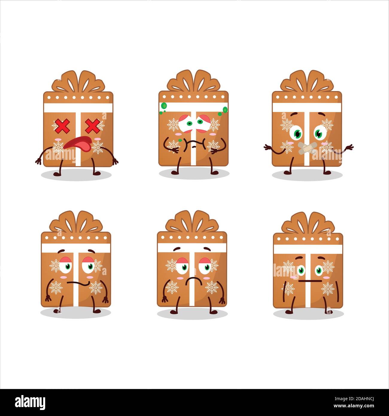 Gift cookies cartoon character with nope expression Stock Vector Image ...