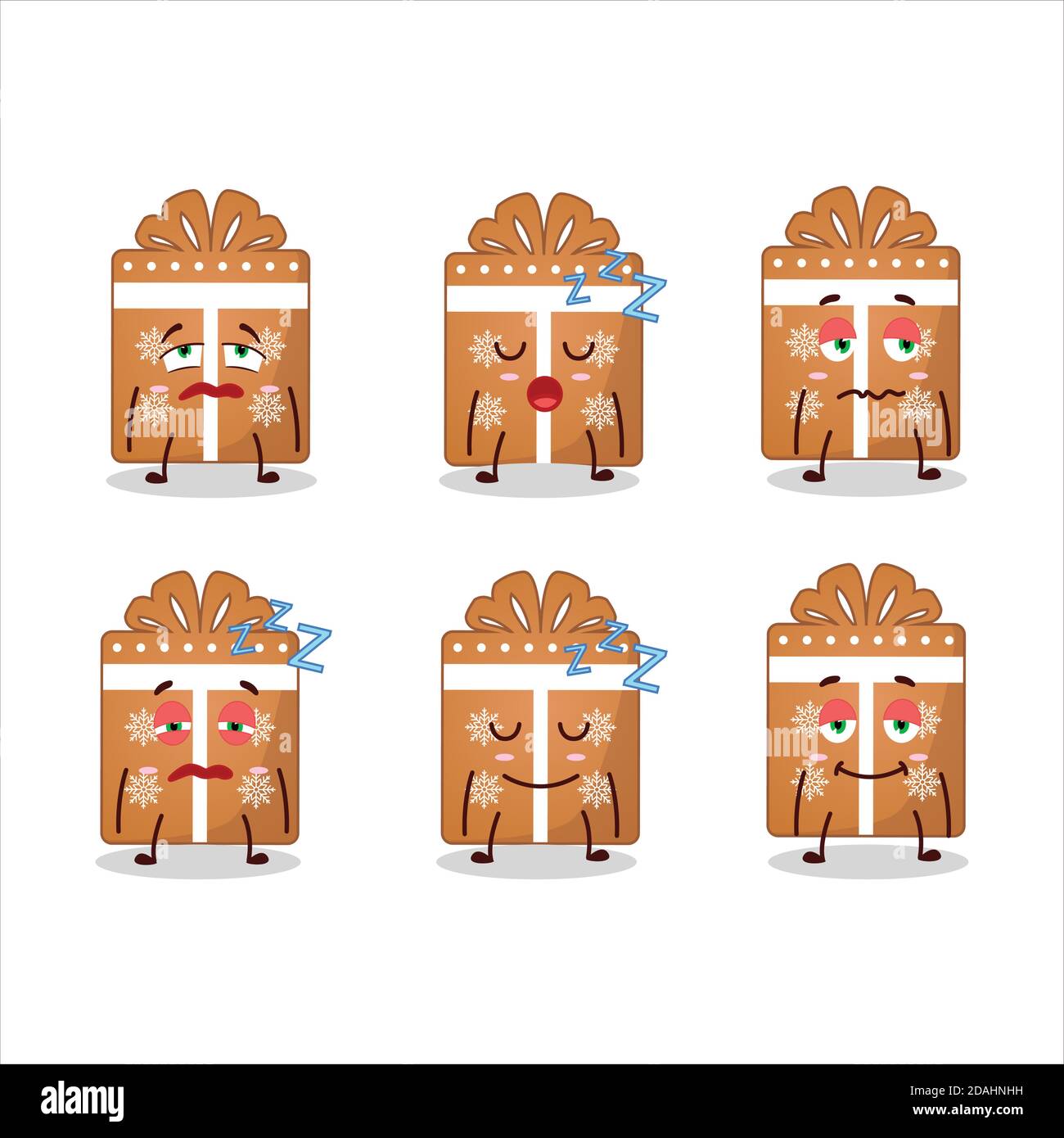 Cartoon character of gift cookies with sleepy expression Stock Vector ...