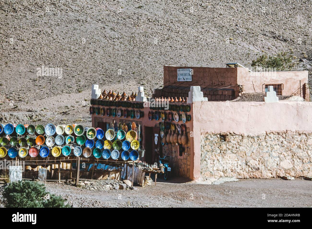 Ouarzazate; Morocco - 25 DECEMBER 201 typical berber items and carpet ...