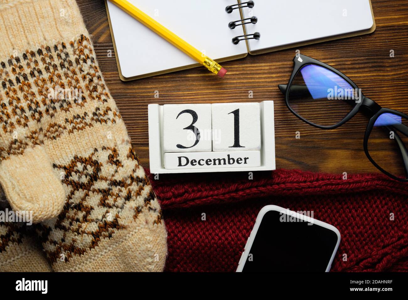 thirty-first day of winter month calendar december Stock Photo - Alamy