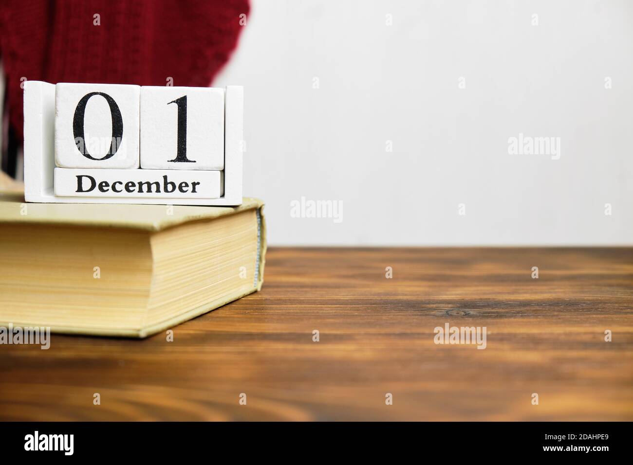 first day of winter month calendar december with copy space Stock Photo ...