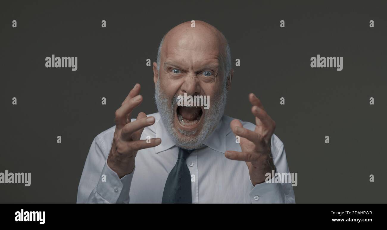 Angry middle aged man yelling hi-res stock photography and images - Alamy
