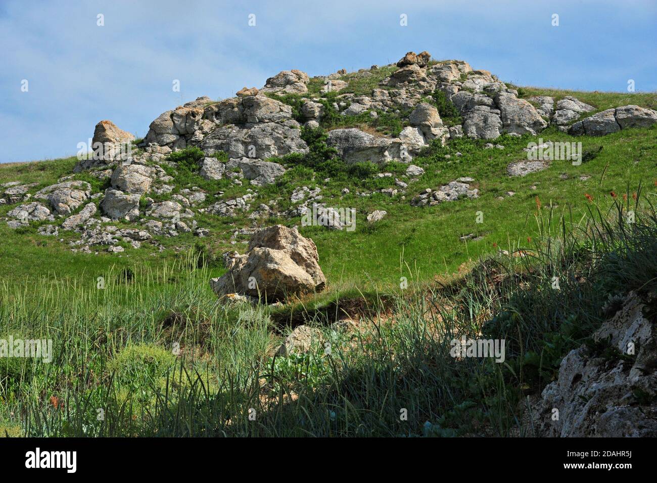 Fancy rock formations on the shores of the Azav Sea Stock Photo - Alamy