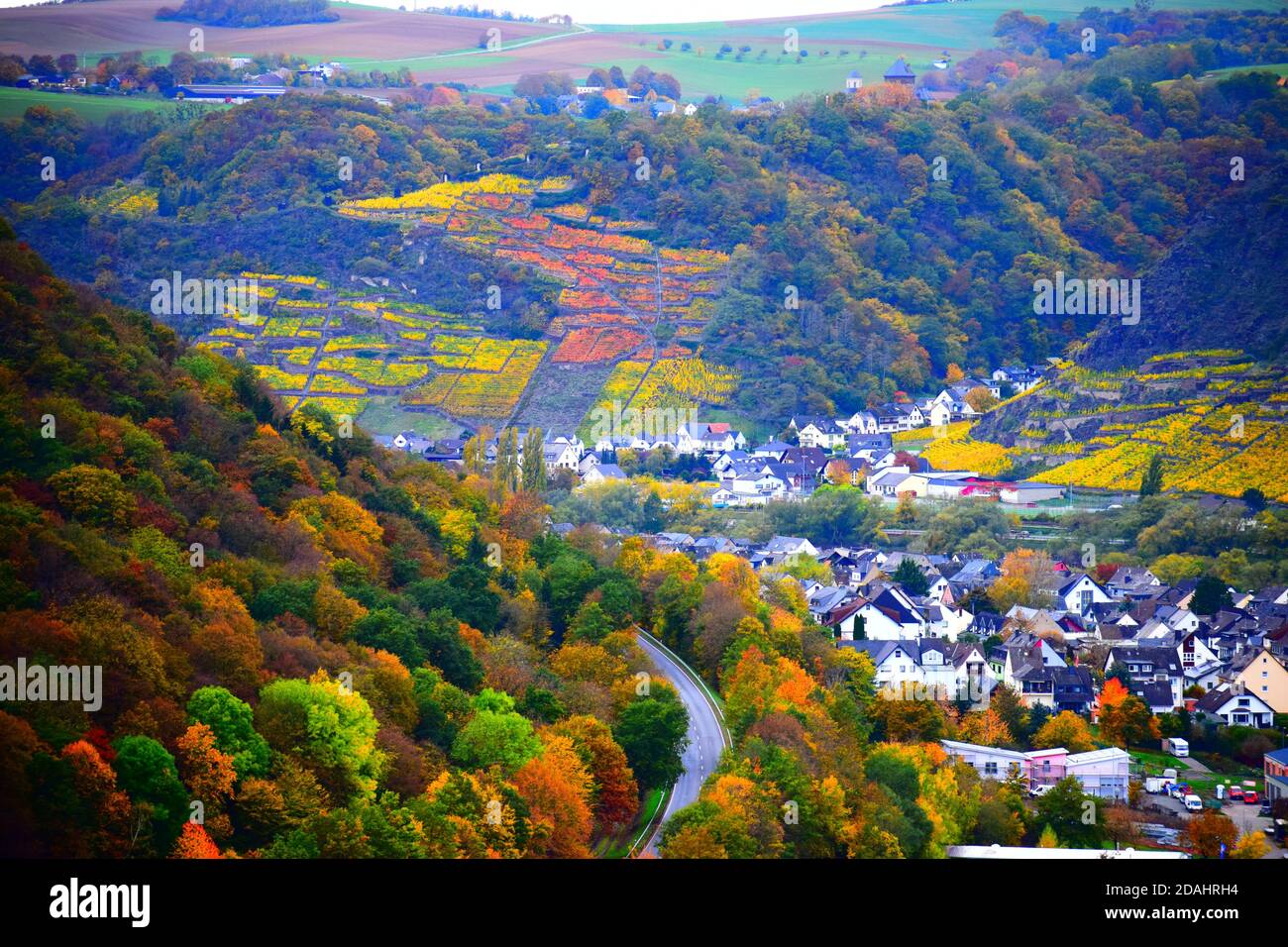 view into Mosel valley from Blumslay to Dieblich Stock Photo - Alamy