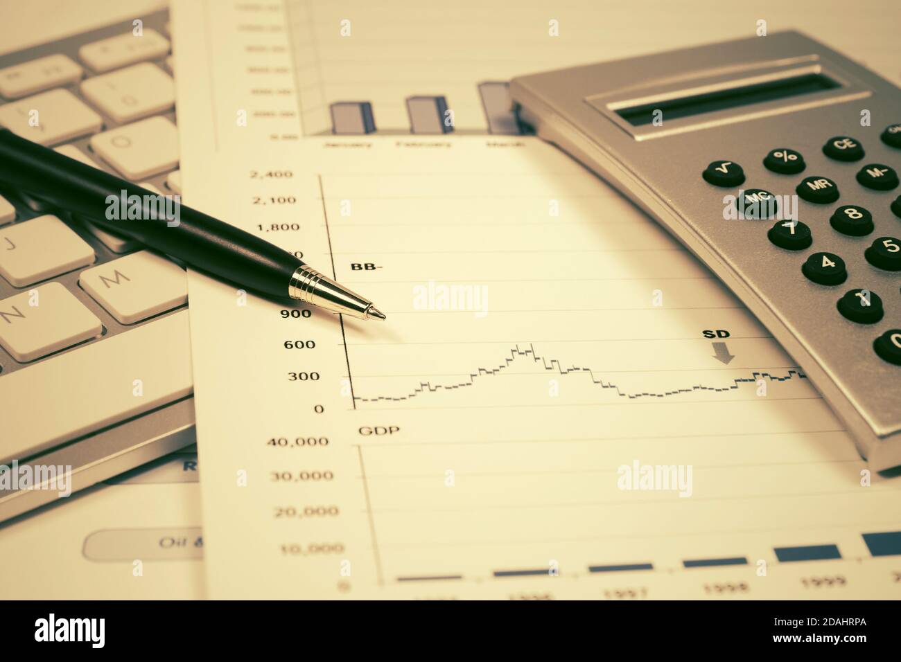Financial accounting stock market graphs analysis Stock Photo - Alamy