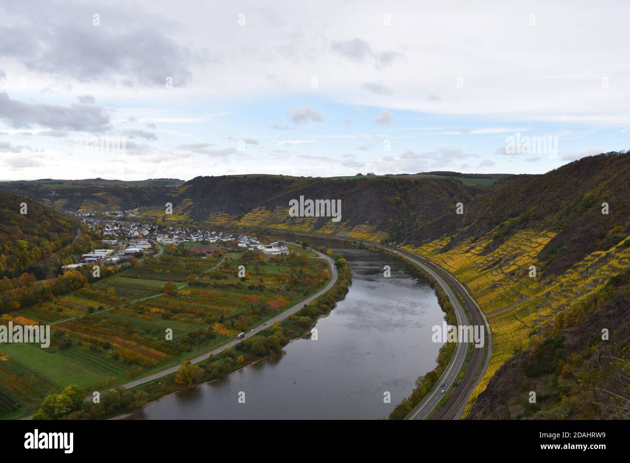 view into Mosel valley from Blumslay to Dieblich Stock Photo - Alamy