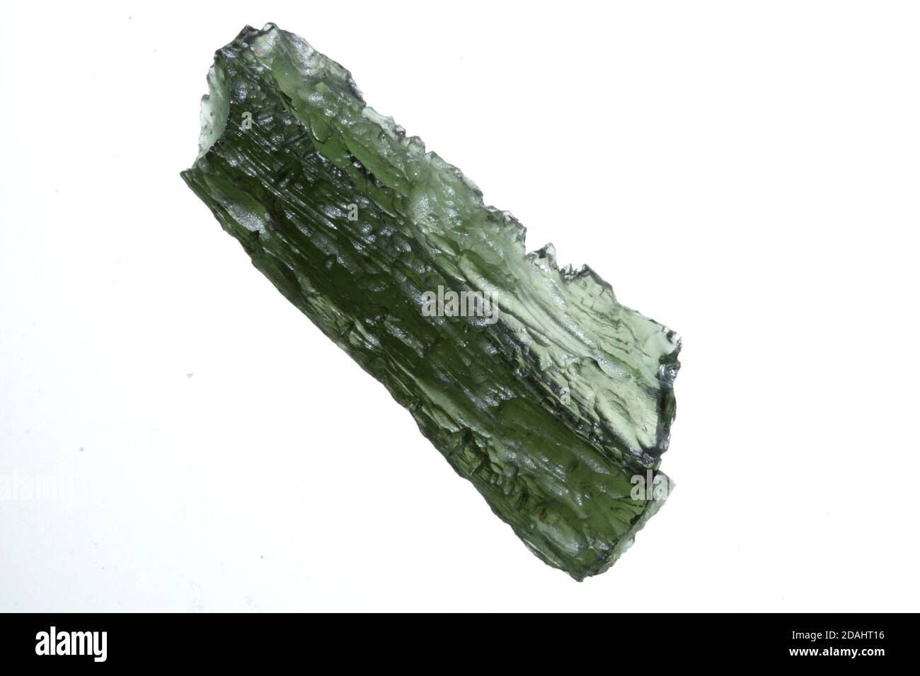 Moldavite (vltavin), natural green glass formed by the impact of a ...