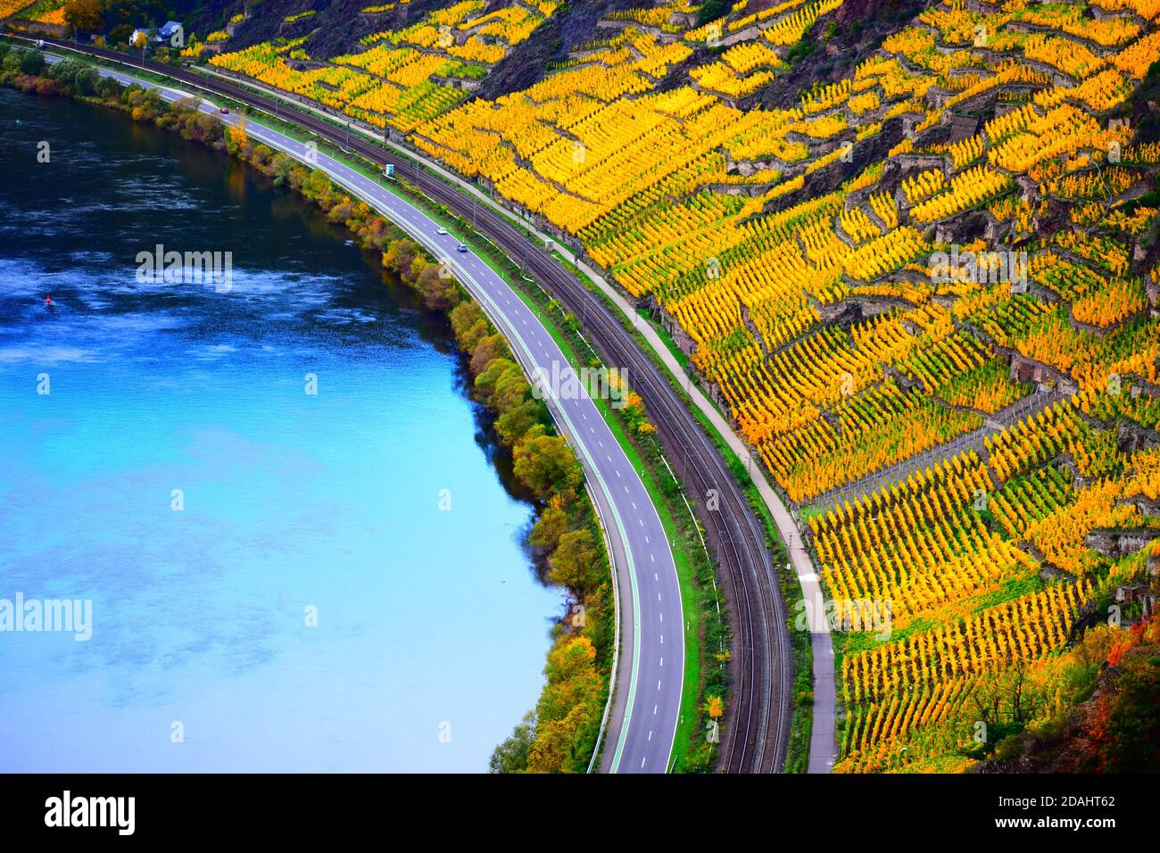 view into Mosel valley from Blumslay to Dieblich Stock Photo - Alamy