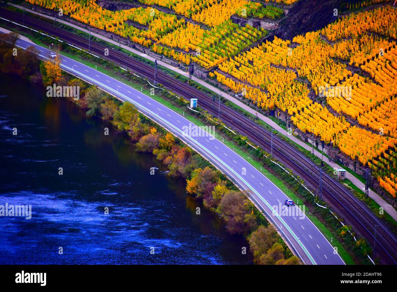 view into Mosel valley from Blumslay to Dieblich Stock Photo - Alamy