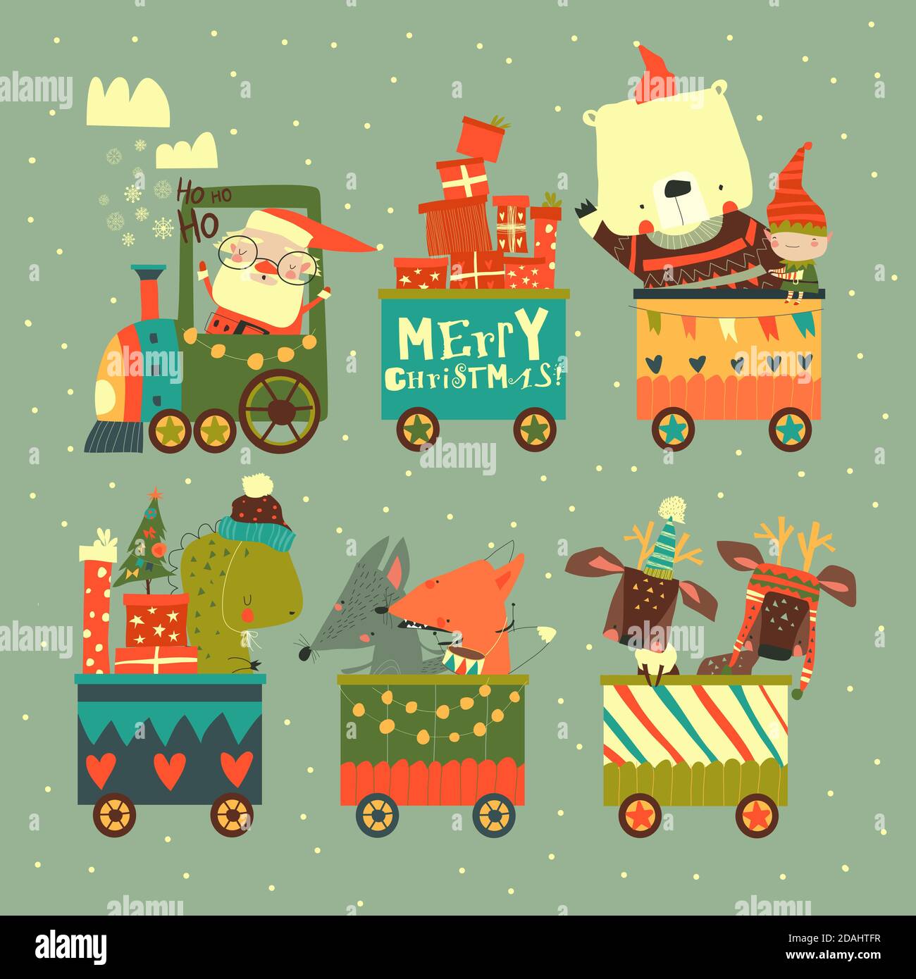 Railway at christmas Stock Vector Images - Alamy