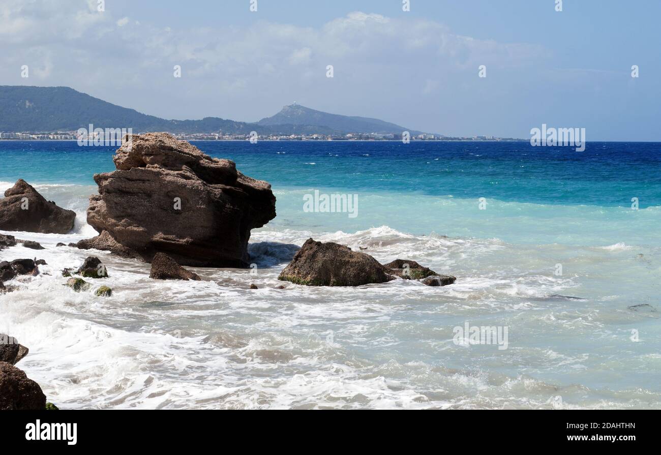 Greece island sea mountains hi-res stock photography and images - Alamy