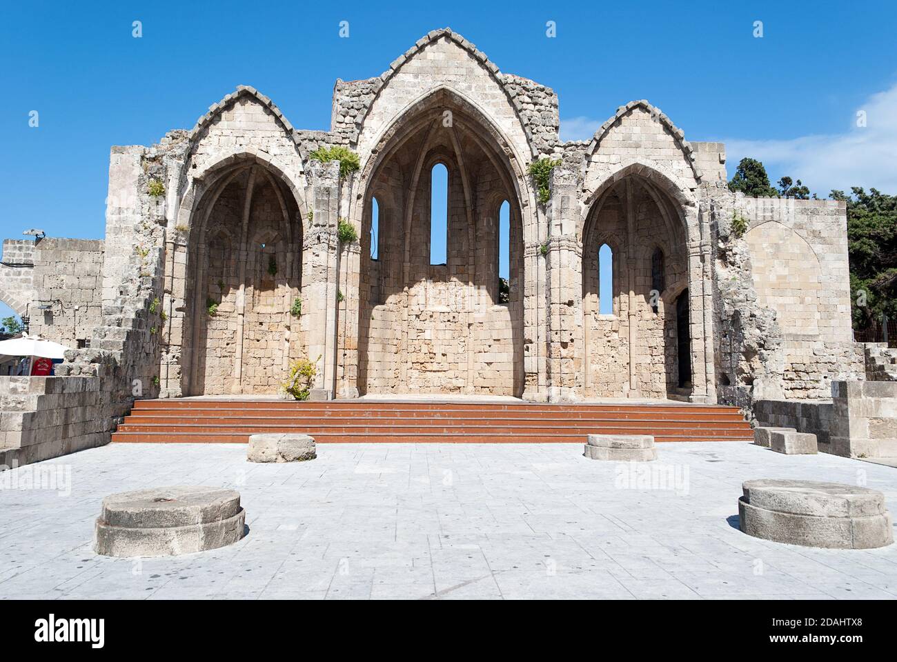 The ruins of a Byzantine church in the Old Town of Rhodes Stock Photo ...