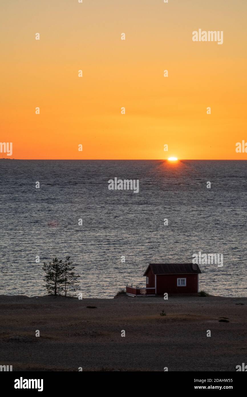 Beaches and dunes of Hiekkäsärki beach in Kalajoki, Finland, during ...