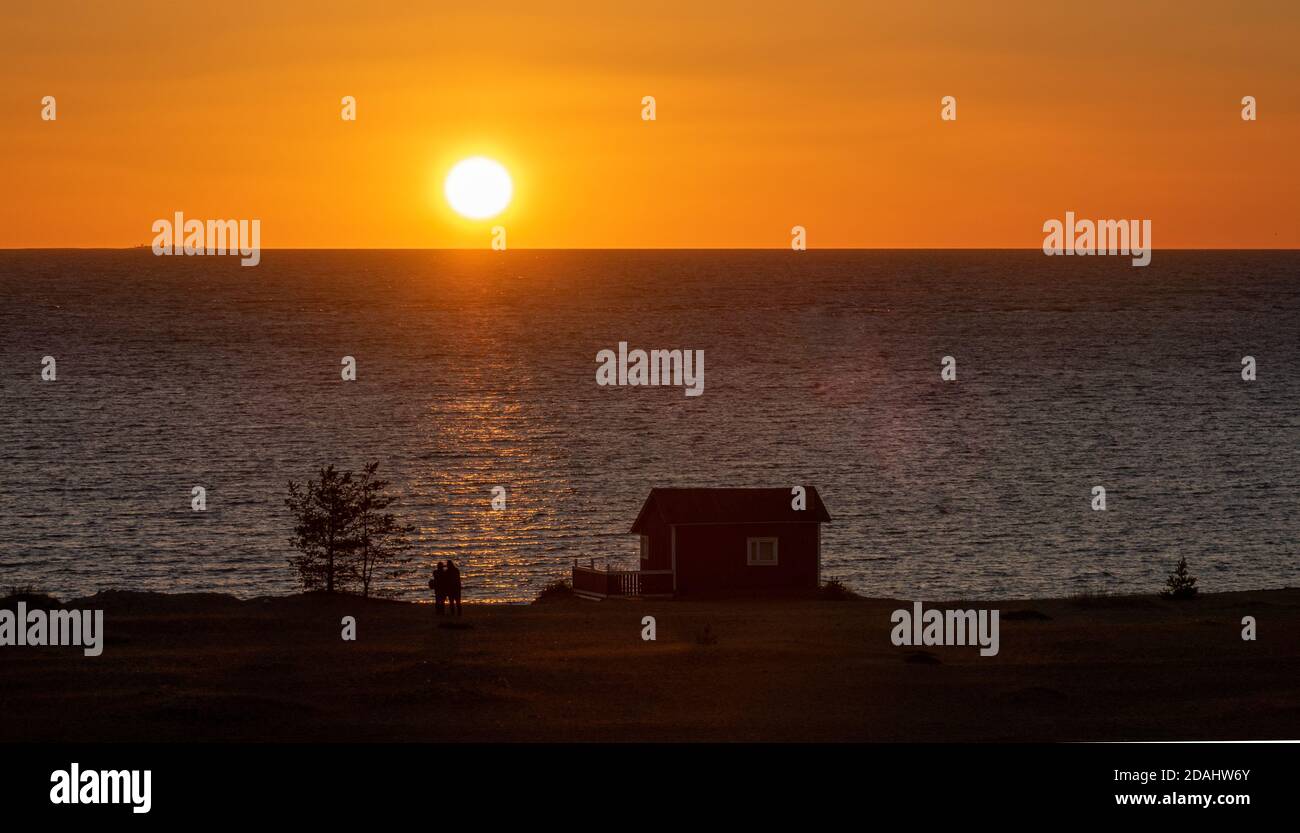 Beaches and dunes of Hiekkäsärki beach in Kalajoki, Finland, during ...