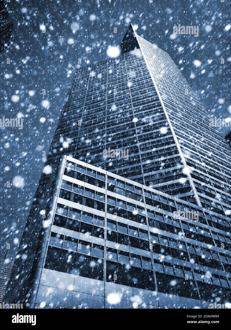 New York City. Winter concept. Falling snow in NYC. Winter Manhattan in ...