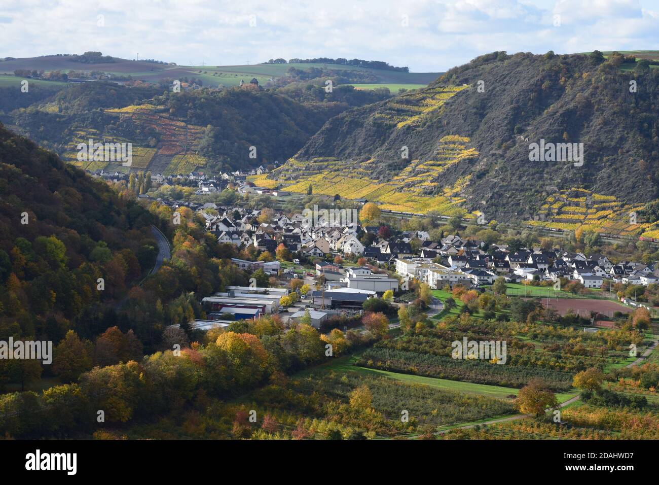 view into Mosel valley from Blumslay to Dieblich Stock Photo - Alamy