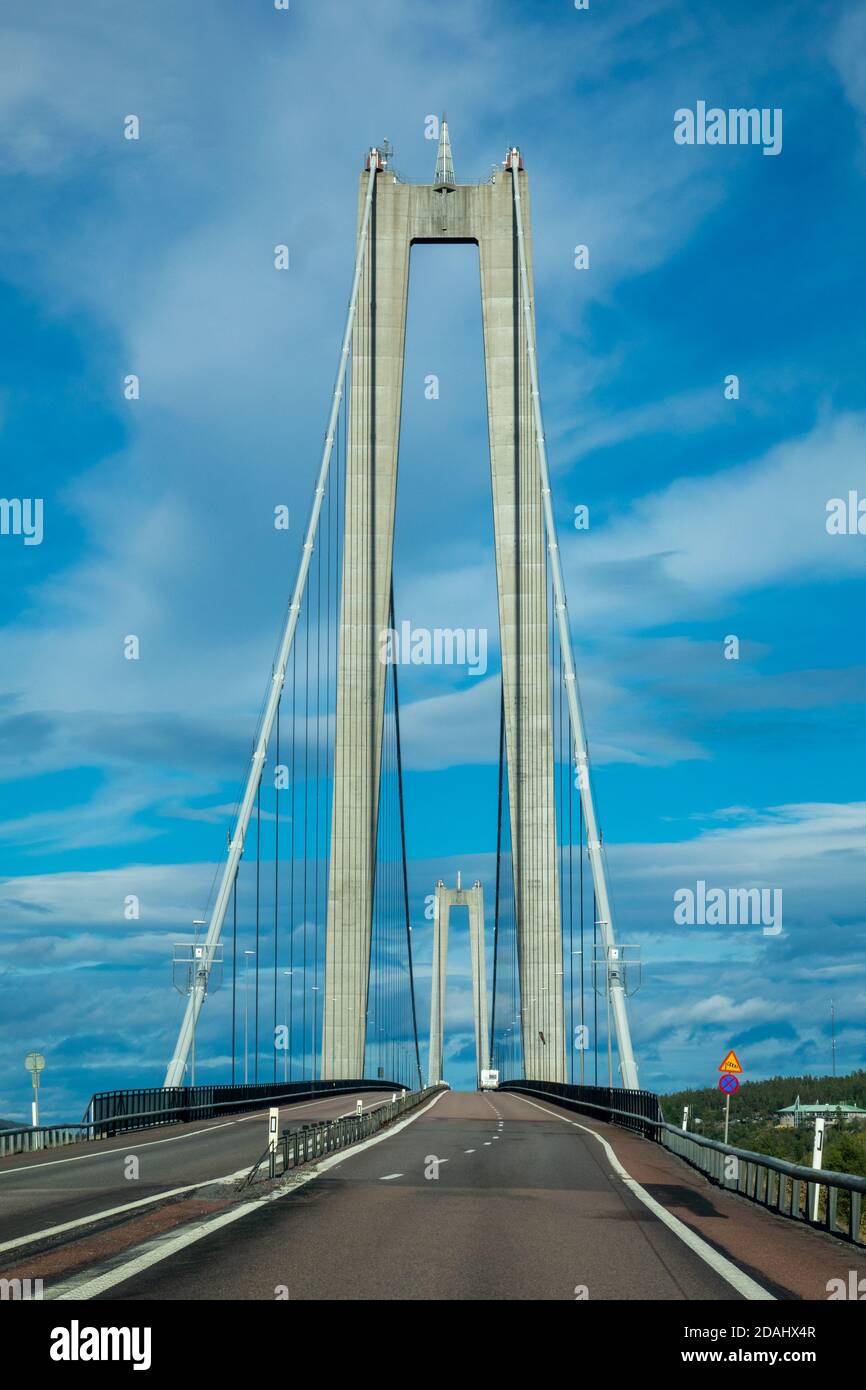 The beautiful High Coast Bridge in Sweden. It is a suspension bridge ...