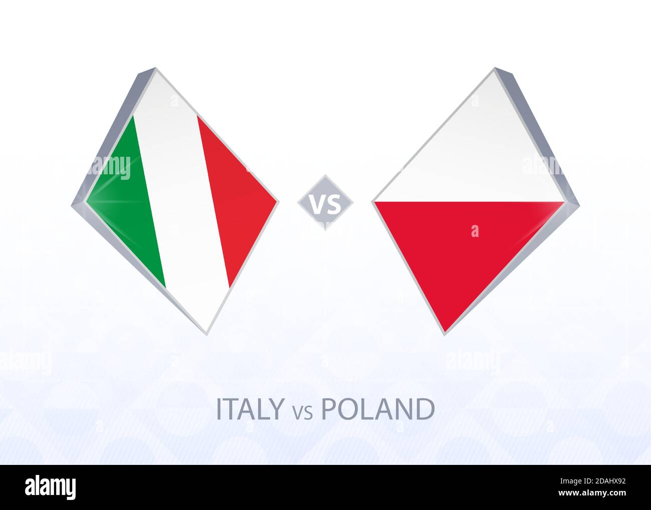 Europe football competition Italy vs Poland, League A, Group 1. Vector ...