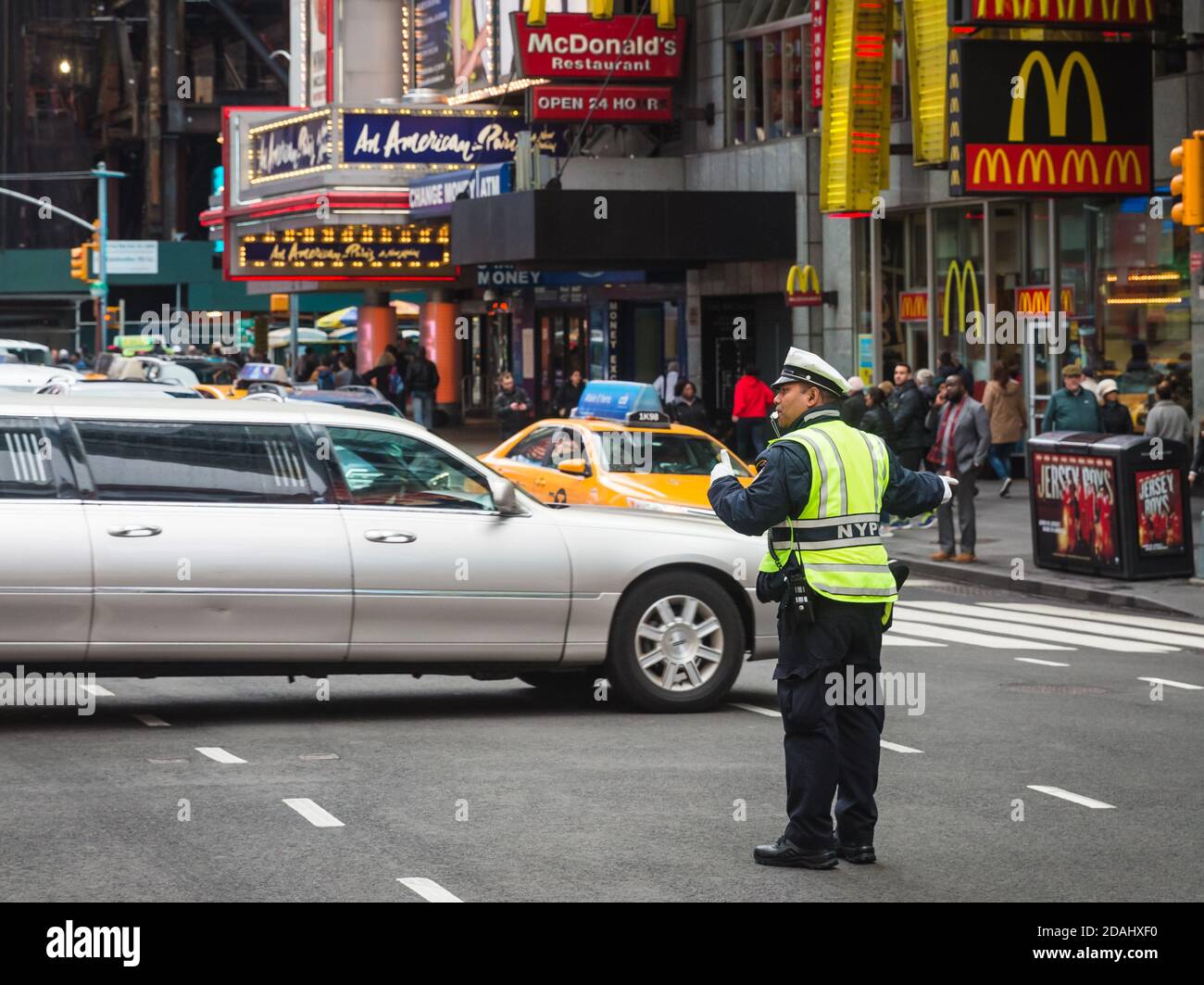 NEW YORK, USA - May 03, 2016: Police officer performing his duties on ...
