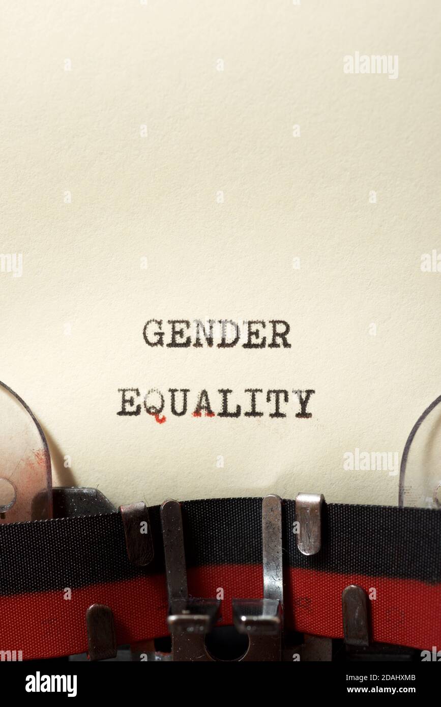 Gender equality phrase written with a typewriter Stock Photo - Alamy