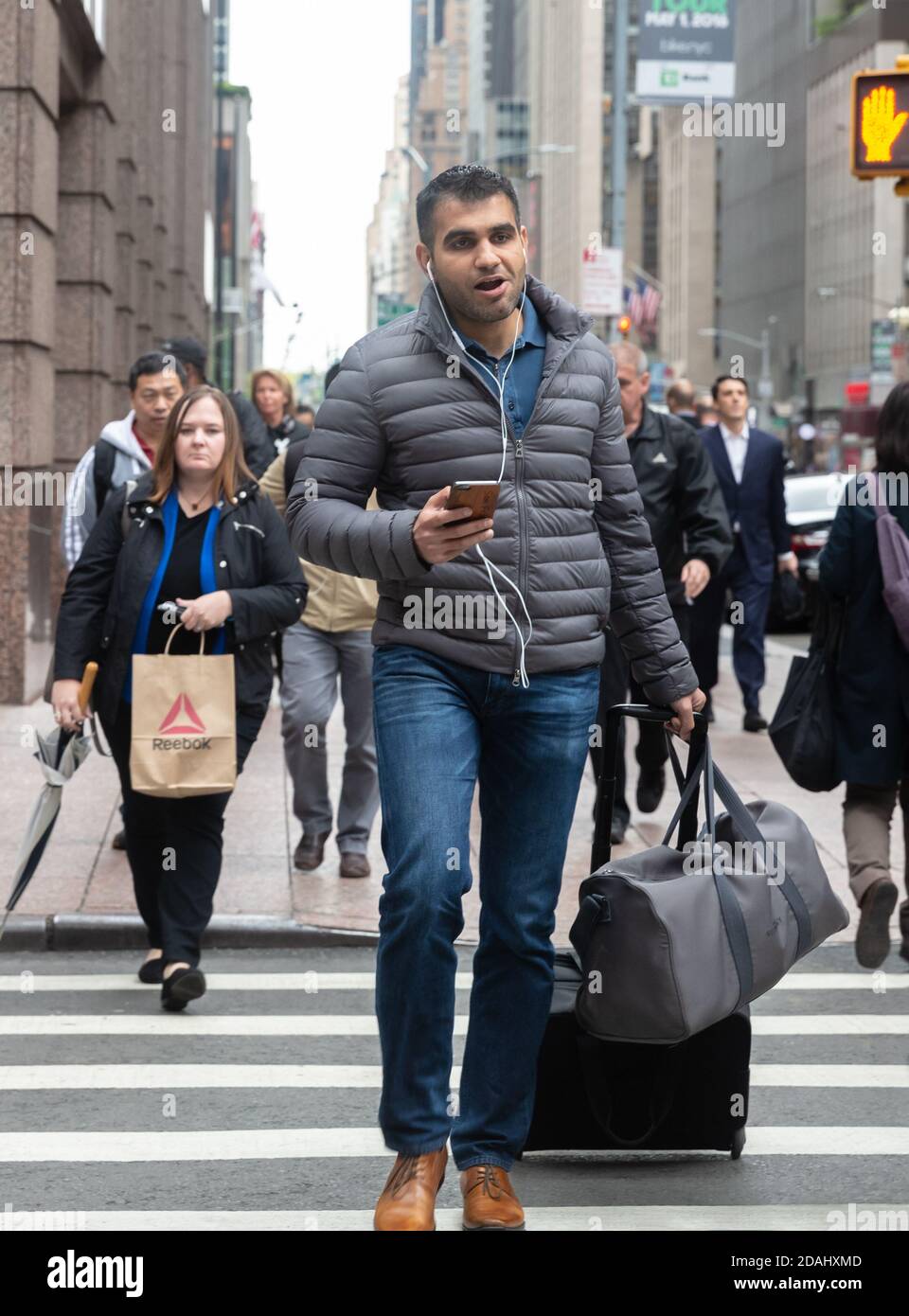 NEW YORK, USA - May 03, 2016: Manhattan street scene. New Yorkers and ...