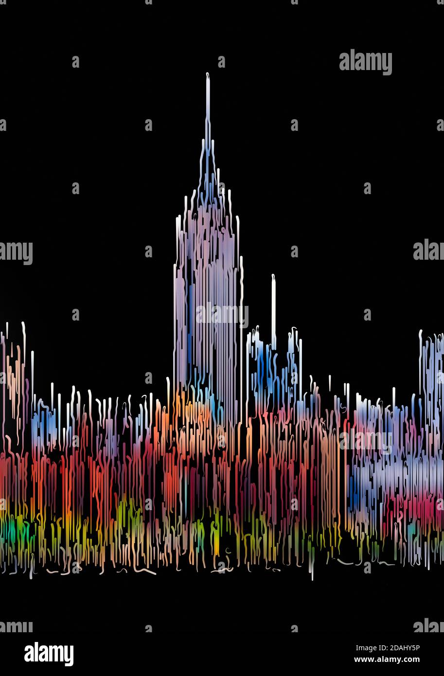 Abstract Manhattan in New York City. Midtown Manhattan skyline with ...