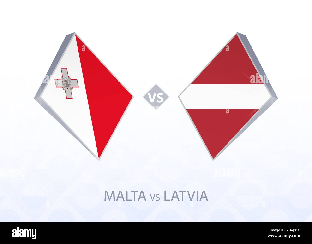 Europe football competition Malta vs Latvia, League D, Group 1. Vector ...
