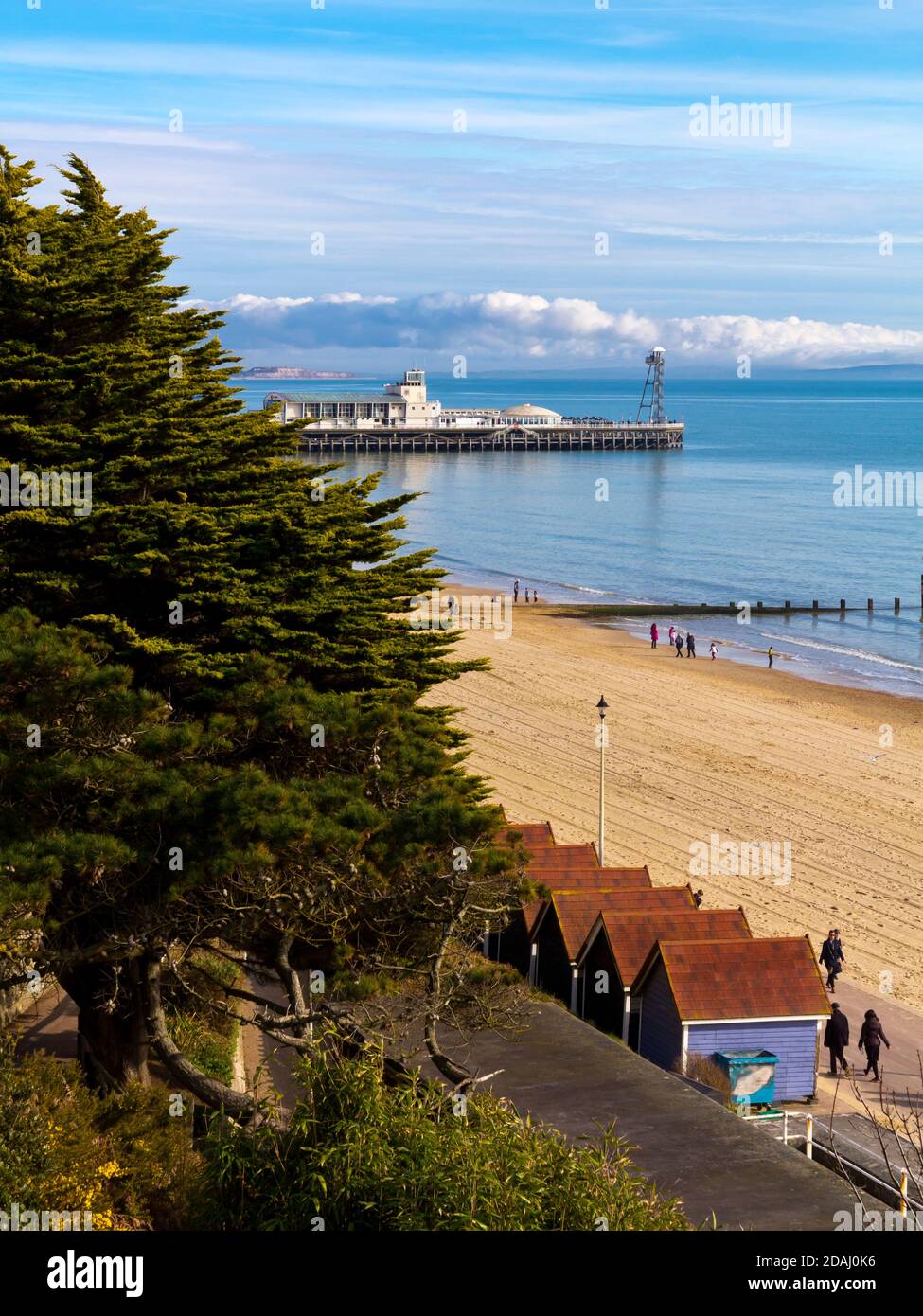 The pier and beach at Bournemouth a popular seaside resort on the south ...