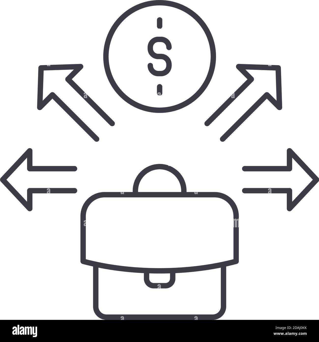 Business opportunity icon, linear isolated illustration, thin line ...