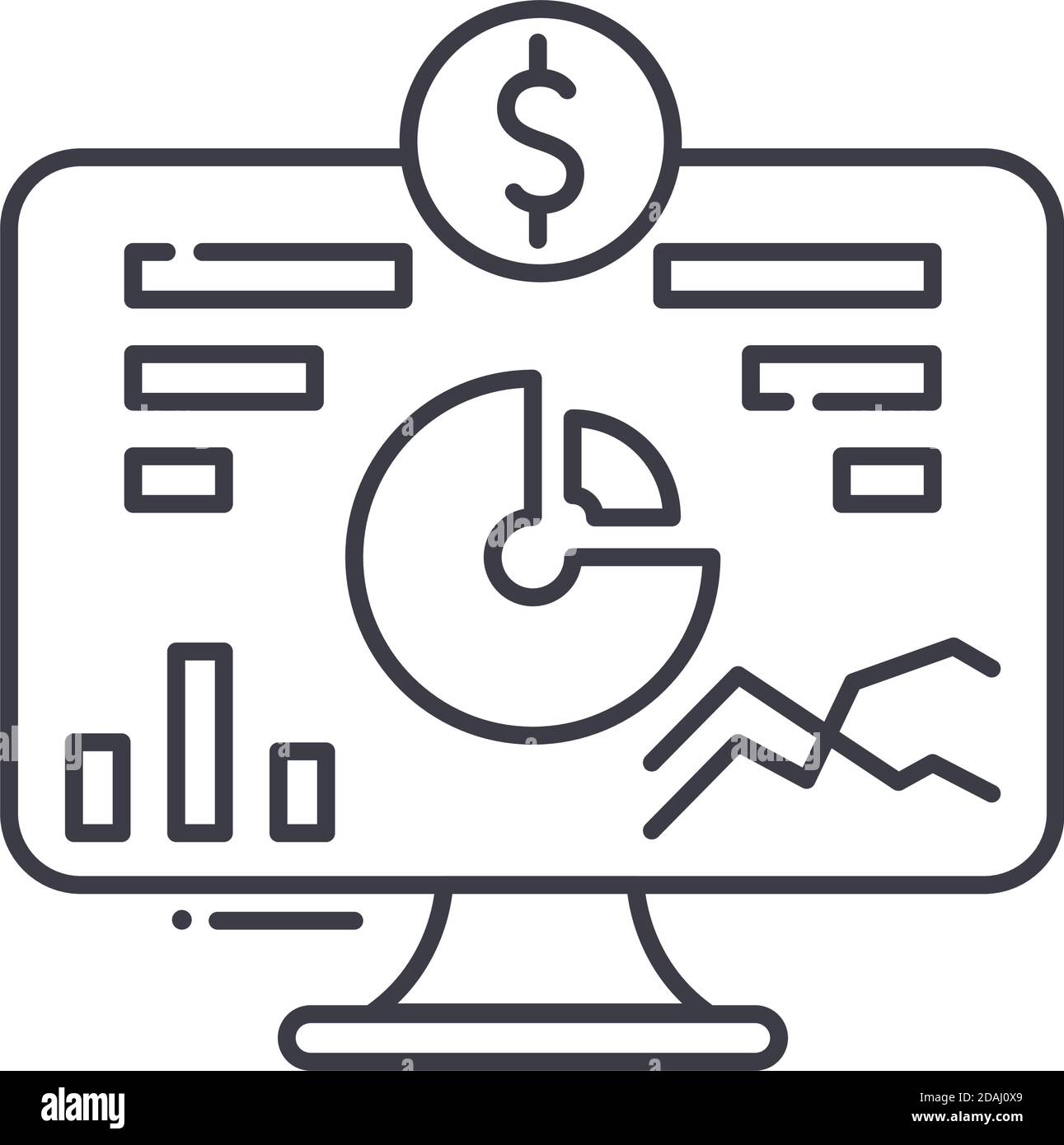 Business performance concept icon, linear isolated illustration, thin ...