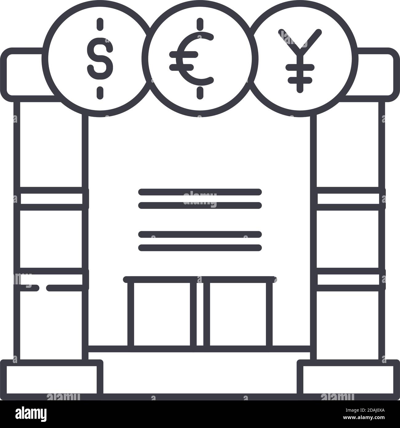 Brokerage icon, linear isolated illustration, thin line vector, web ...