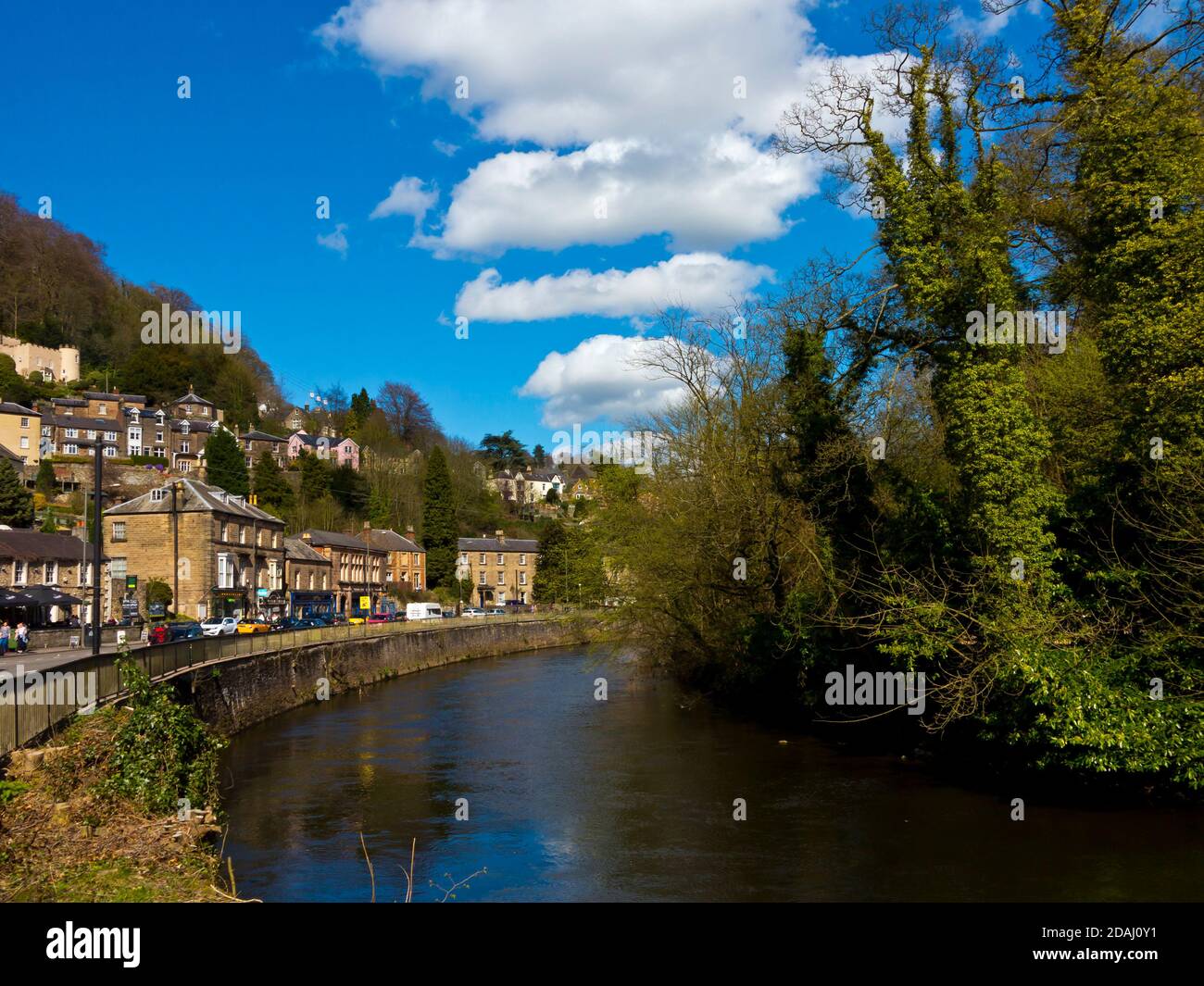 The River Derwent at Matlock Bath a popular tourist village in the ...