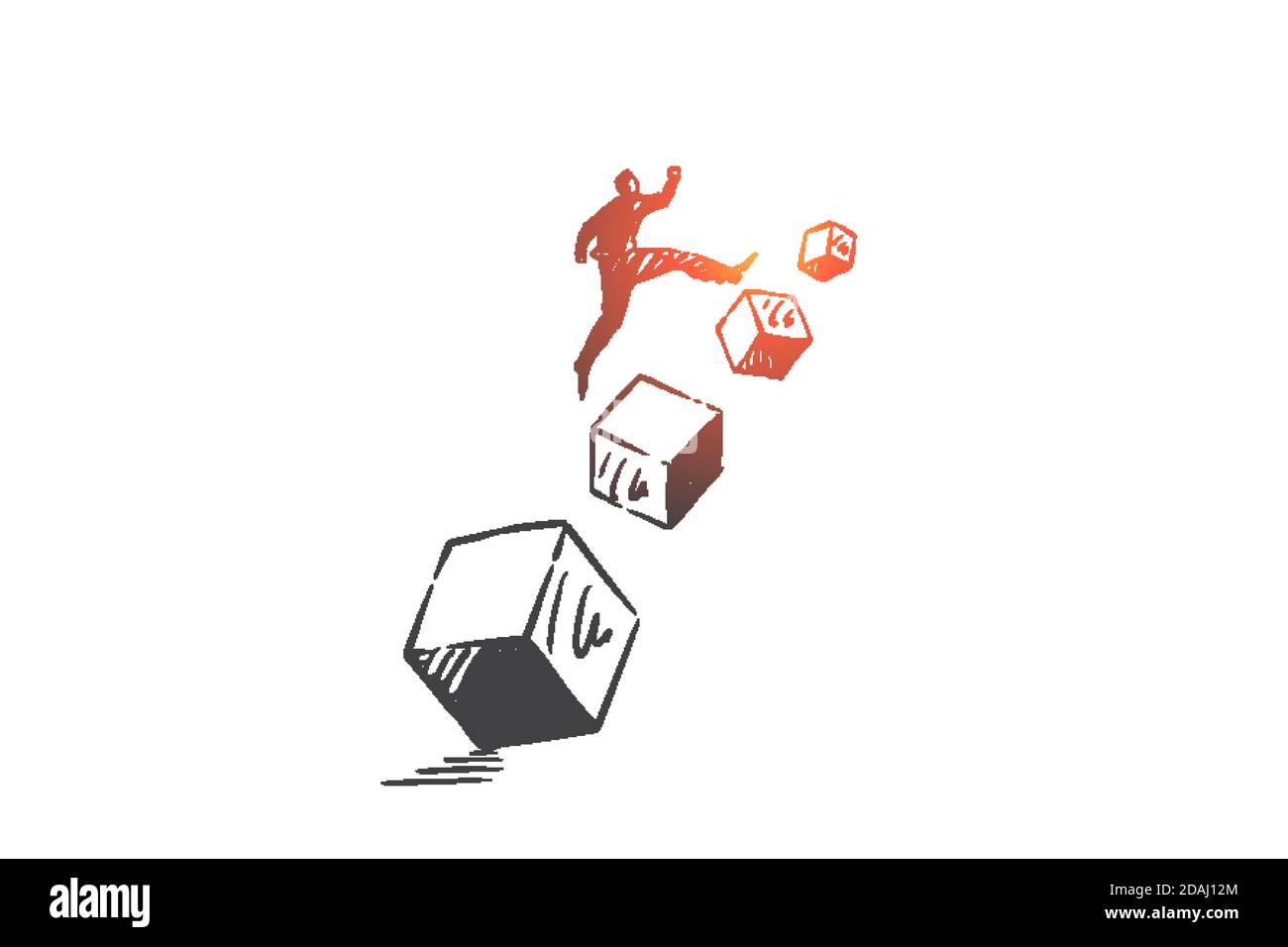 Leadership, success concept sketch. Hand drawn isolated vector ...