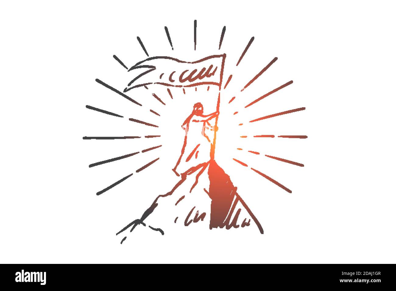 Success, leadership concept sketch. Hand drawn isolated vector ...