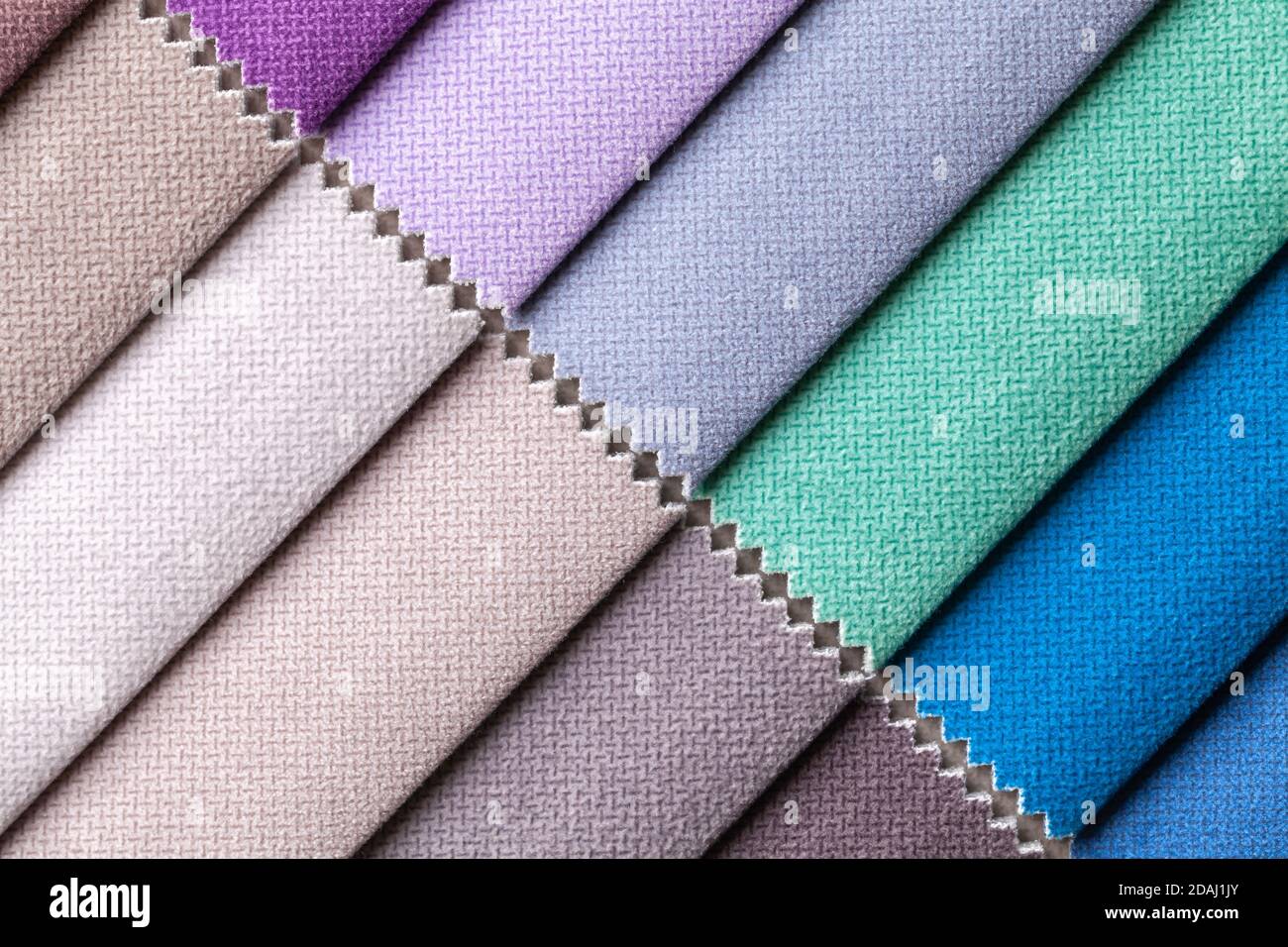 Sample of velvet textile various colors, background. Catalog and ...