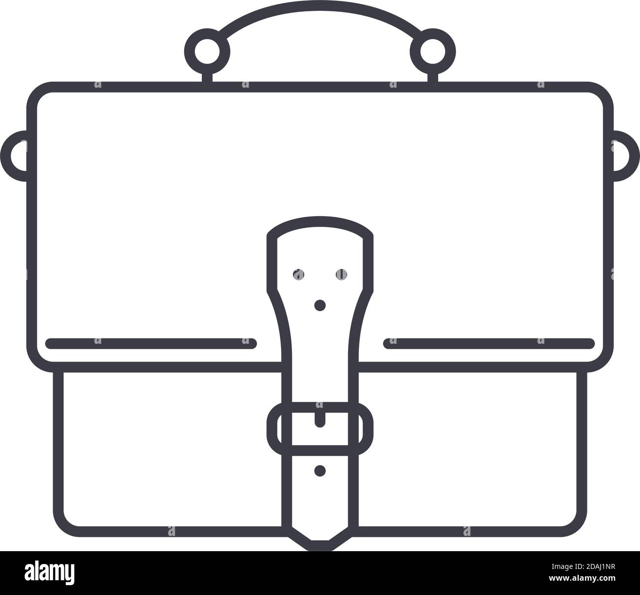 Brief case icon, linear isolated illustration, thin line vector, web ...