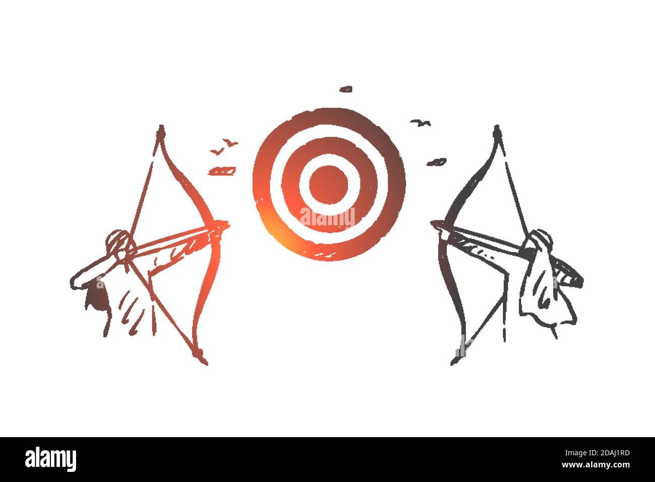 Leadership, competition, success concept sketch. Hand drawn isolated ...