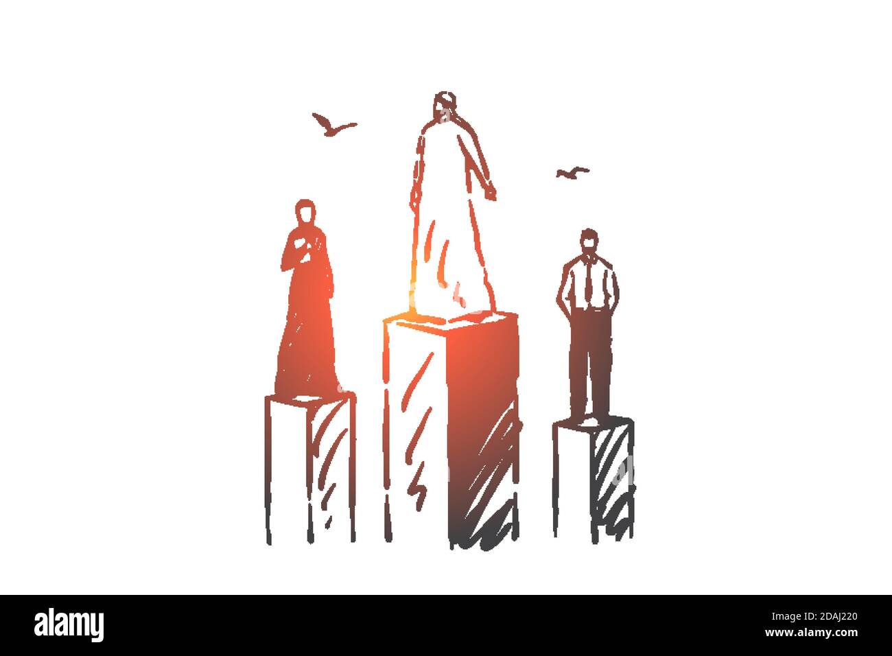 Rating, status, power, level concept sketch. Hand drawn isolated vector ...