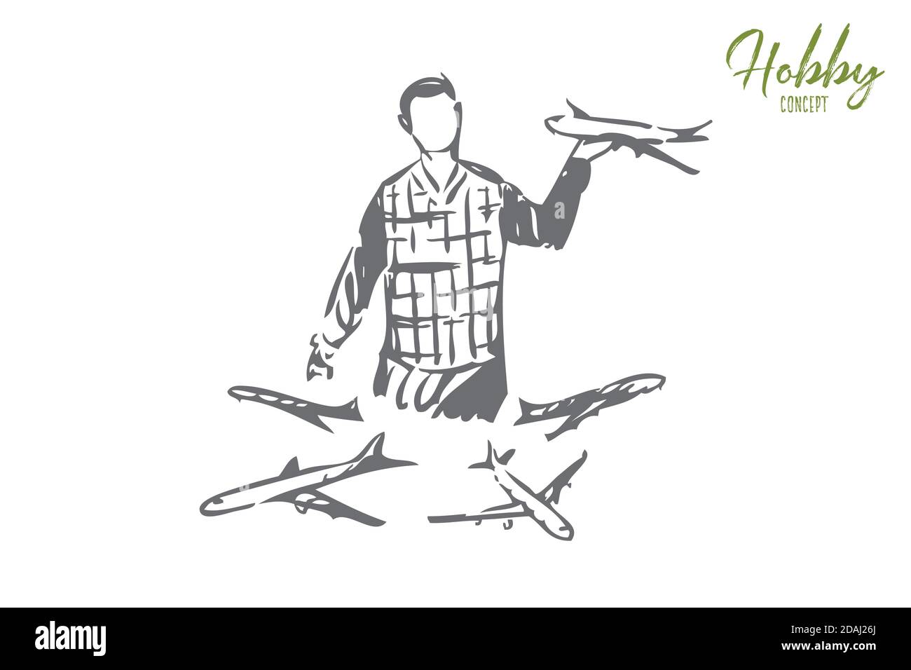 Collecting concept sketch. Isolated vector illustration Stock Vector ...