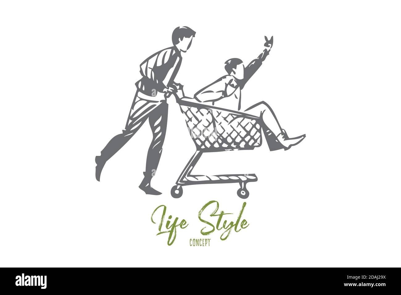 Life style concept sketch. Isolated vector illustration Stock Vector ...