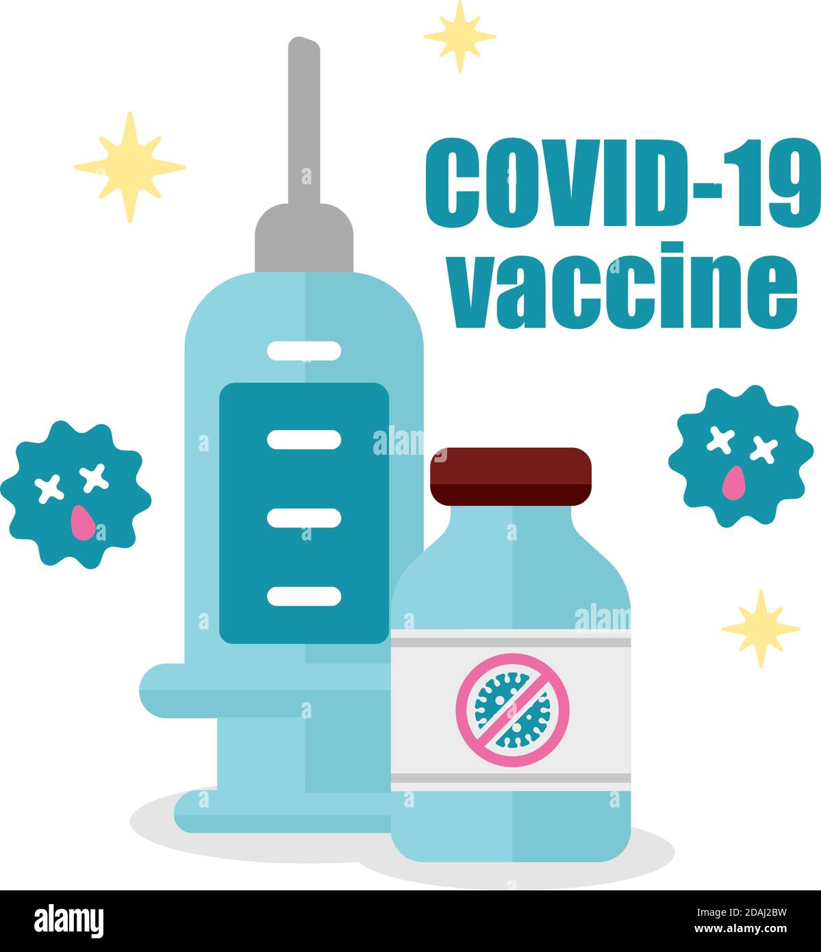 Covid-19 (coronavirus) vaccine cartoon vector illustration Stock Vector ...