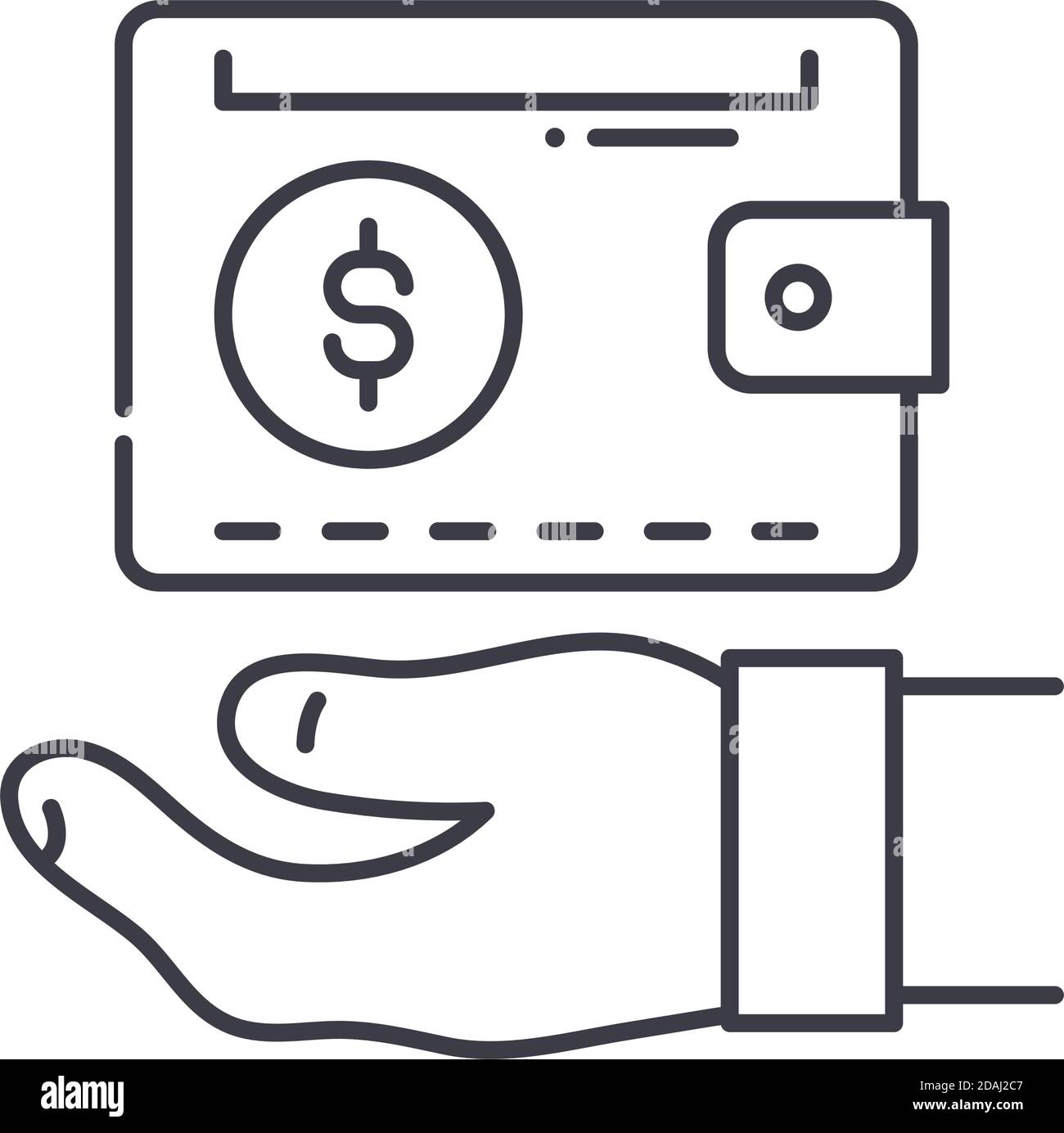 Business offer icon, linear isolated illustration, thin line vector ...