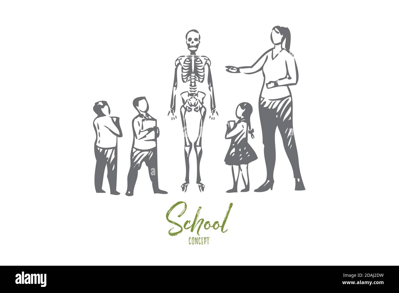 Biology lesson concept sketch. Isolated vector illustration Stock ...